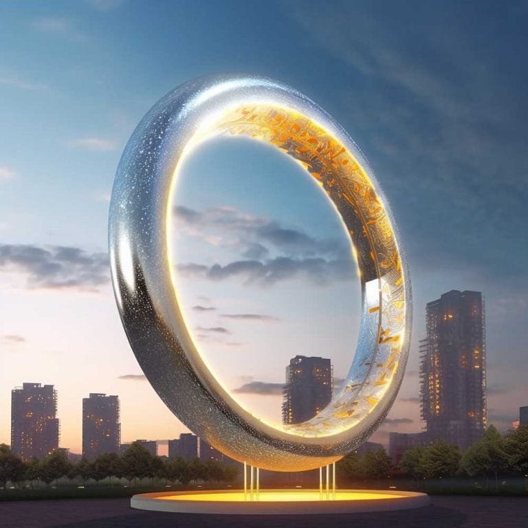 Custom Design Stainless Steel Round Ring Sculpture - salestatue