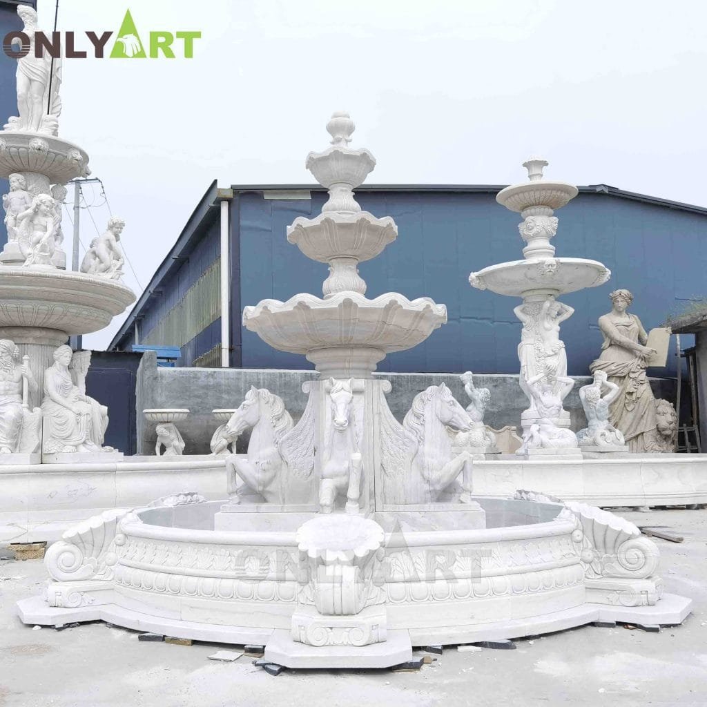 Stone Marble Horse Water Fountain OAM-HWF8 - salestatue