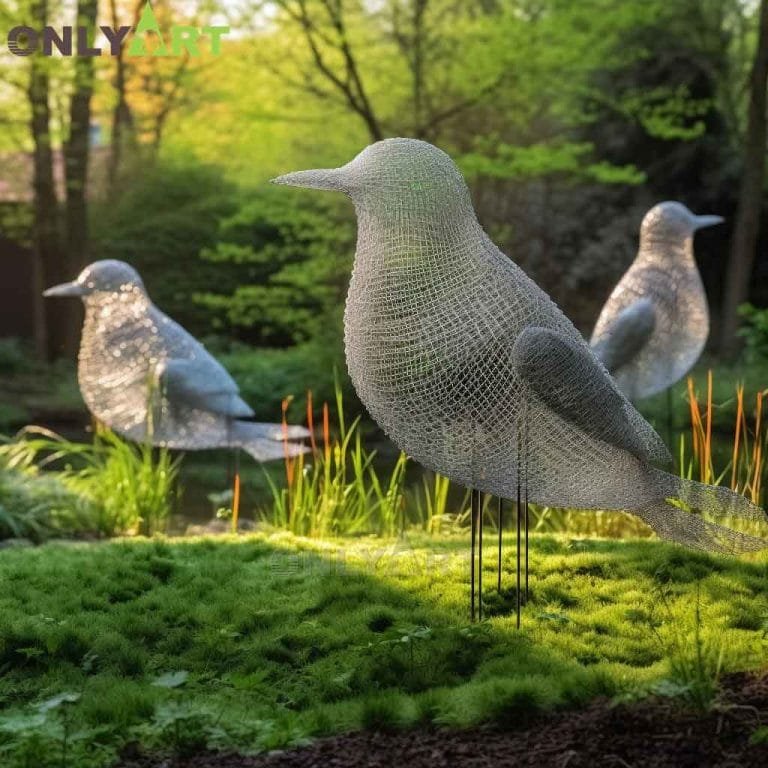 Wire Bird Sculpture For Garden - salestatue